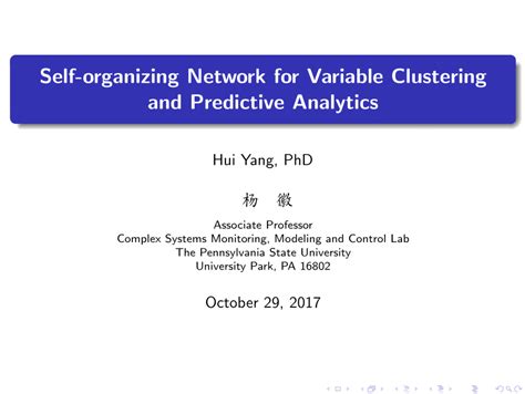 Pdf Self Organizing Network For Variable Clustering And Predictive Analytics