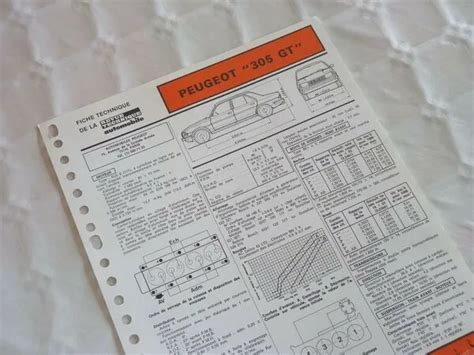 309 Gt Fiche Technique Peugeot Eur 200 Picclick Fr