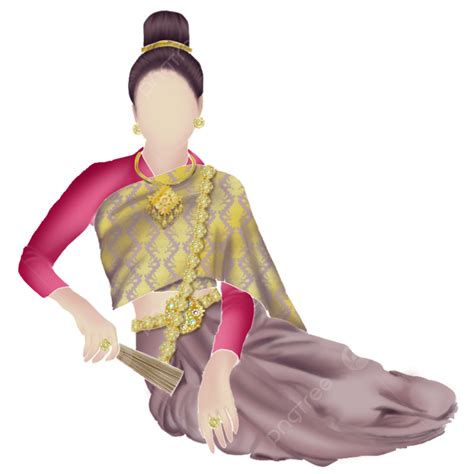 Las Mujeres Usan Chut Thai Png Dibujos Chut Tailandés Ropa Tailandesa