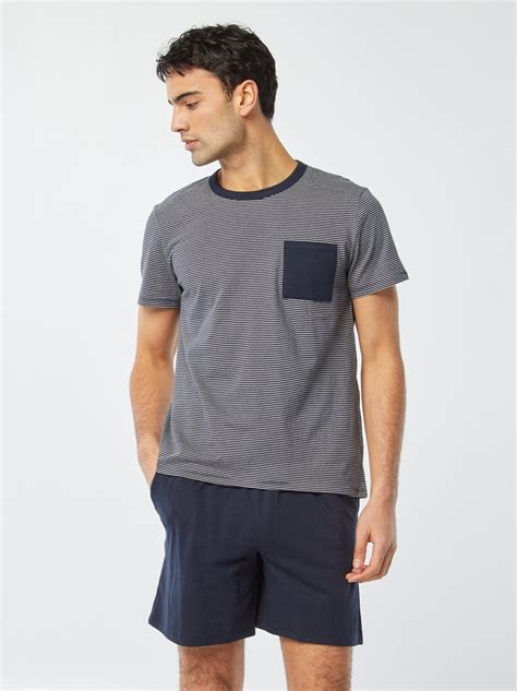 Korte Pyjama Met Short T Shirt 2 Zakken Blauw Man 1500€ Kiabi
