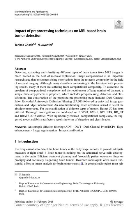 Impact Of Preprocessing Techniques On Mri Based Brain Tumor Detection