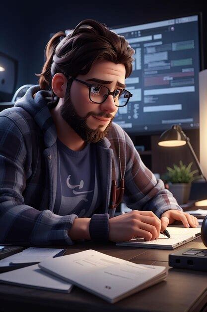 Premium Photo Professional Programmer Engineer Writing Code