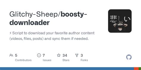 Github Glitchy Sheepboosty Downloader ⚡ Script To Download Your Favorite Author Content