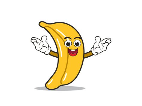 Cute Banana Cartoon Character Mascot Vector Illustration 21685467 Vector Art At Vecteezy