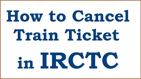 How To Cancel Ticket In Irctc Irctc App Counter Ticket