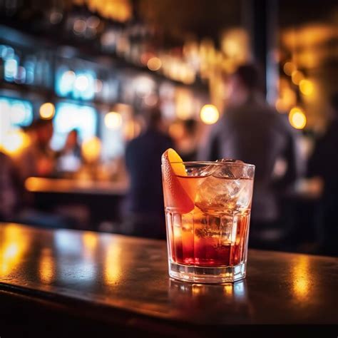 Premium Photo Cocktail Close Up In A Bar Setting