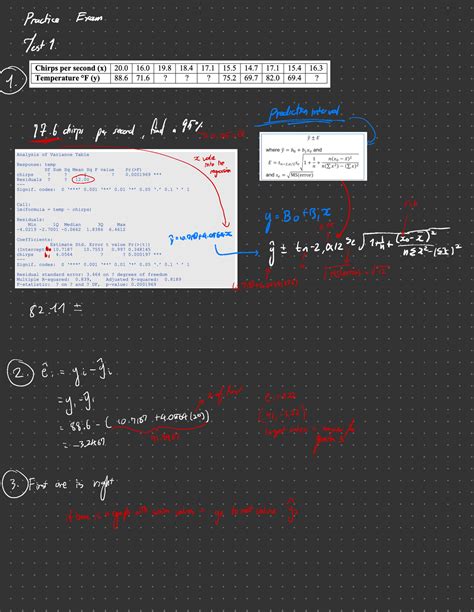 Exam Stats Review Practice Exam Yest 1 97 Chirps Per Second Find A