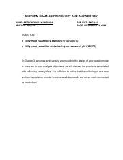 MIDTERM EXAM PART Pdf MIDTERM EXAM ANSWER SHEET AND ANSWER KEY NAME BETECHESYEL YUHIRISMA