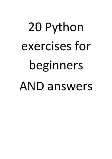 20 Python Exercises And Answers For Beginners By Latifa Assendal