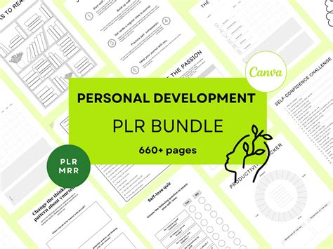 Personal Development Bundle Plr Canva Template Planners Journals Printable Mrr Master Resell