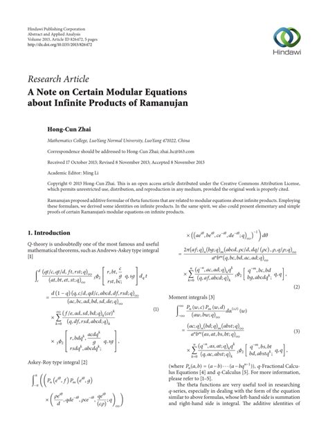Pdf A Note On Certain Modular Equations About Infinite Products Of