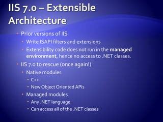 IIS 7 0 Architecture And Integration With Asp Net
