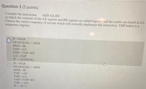 solved question 1 5 points consider the instruction add