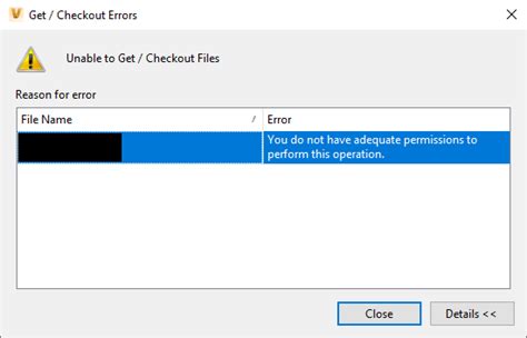 You Do Not Have Adequate Permissions To Perform This Operation When Trying To Checkout
