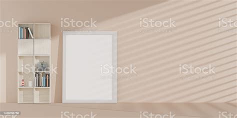 파스텔 색상의 실내 인테리어에 있는 빈 액자 부드러운 장면 장식이 있는 방과 선반의 프레임 모형 3d 그림 0명에 대한 스톡 사진 및 기타 이미지 Istock