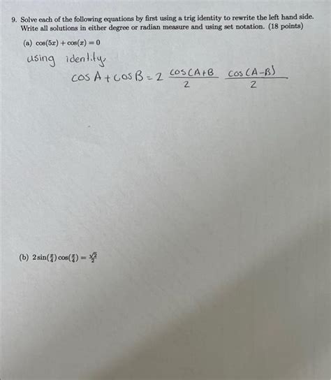 Solved Solve Each Of The Following Equations By First Chegg