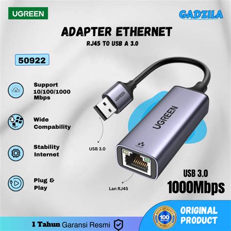 Jual Ugreen Lan Adapter Gigabit Usb Type C To Rj45 Fast Ethernet Network 1000mbps 2500mbps