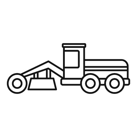 Premium Vector Grader Machine Bulldozer Icon Outline Grader Machine