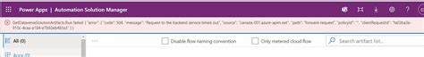 Automation Bug Metered Solution Not Showing Flows Timeout Error