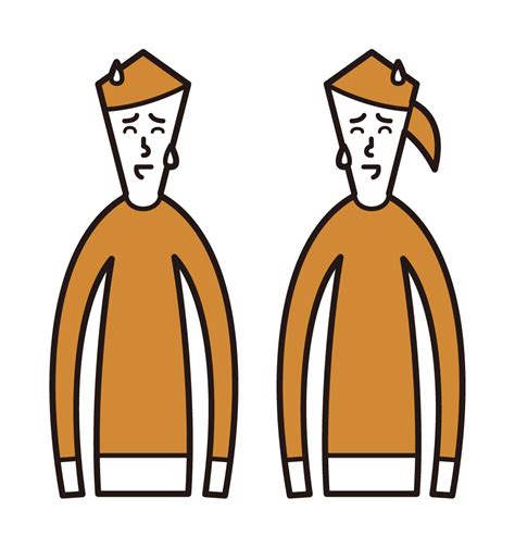 어색하고 미소 짓는 사람들의 일러스트 무료 일러스트 소재집 Kukukeke