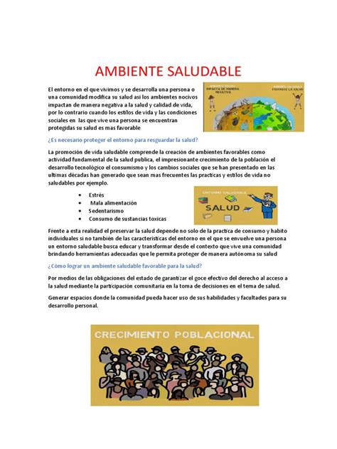 La Importancia De Crear Ambientes Saludables Para Proteger La Salud De Las Personas Y