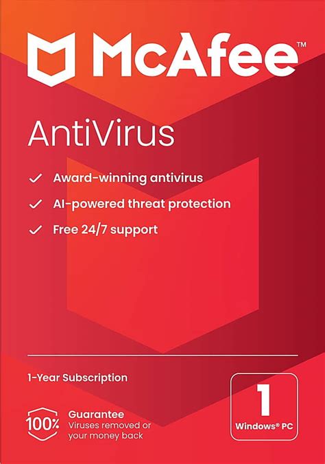 Best Buy Mcafee Antivirus Protection 1 Windows Pc Device Internet Security Software 1 Year