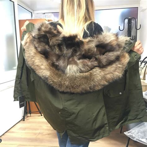 Пальто с натуральным мехом длинная парка верхняя одежда новая мода натуральный мех енота