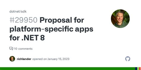 Proposal For Platform Specific Apps For Net 8 · Issue 29950 · Dotnetsdk · Github
