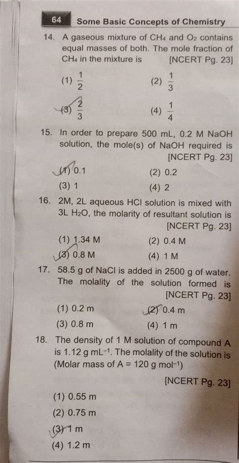 The Density Of 1 Mathrm M Solution Of Compound Mathrm A Is 112 Math
