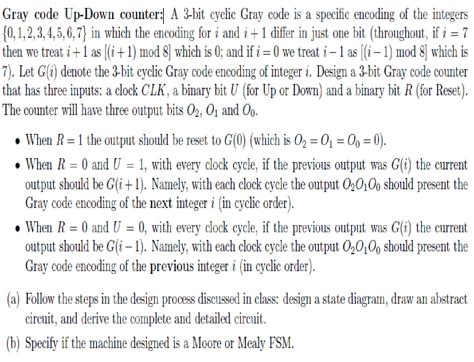 Solved Gray Code Up Down Counter A 3 Bit Cyclic Gray Code Chegg