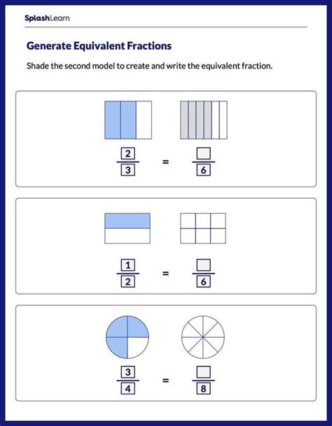 Equivalent Fractions Using Models Worksheets Free And Printable