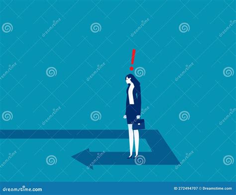 Business Investor Looking At Reverse Direction Pathway Stock Vector