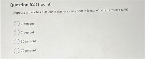 Solved Question 52 1 ﻿pointsuppose A Bank Has 10000 ﻿in