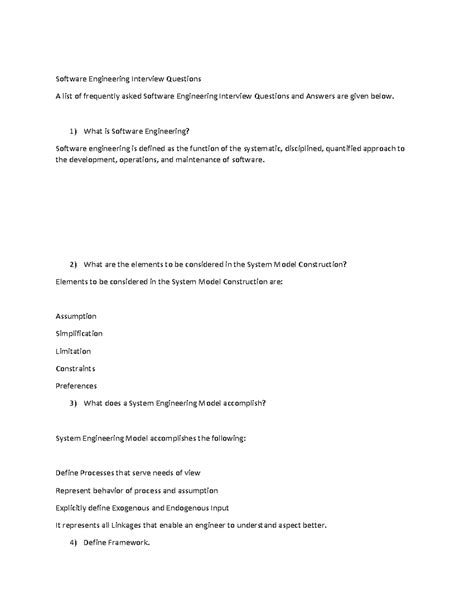 Se Viva Question Viva Software Engineering Interview Questions A