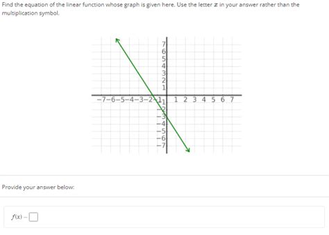 Solved Find The Equation Of The Linear Function Whose Graph