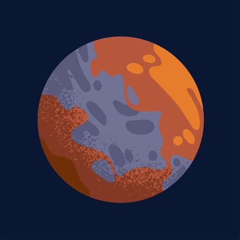 Premium Vector Mars Planet Sphere In Cosmos Outer Space Cosmic Body