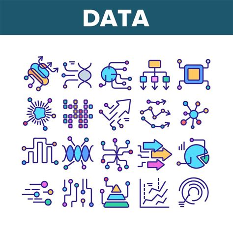 Data Analysis Analytic Collection Icons Set Vector 9962111 Vector Art At Vecteezy