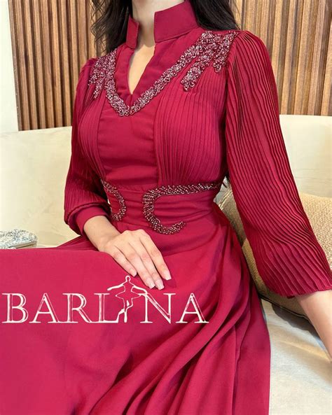 فستان بليسيه أسود أنيق واسع متجر بارلينا Barllina