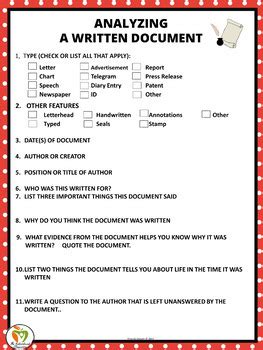 Analyzing Primary Sources By The Kidcentered Classroom TPT