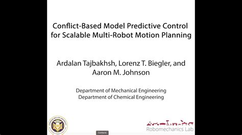 Conflict Based Model Predictive Control For Scalable Multi Robot Motion Planning Youtube
