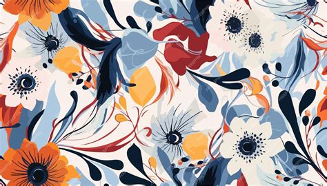 Premium Vector Artistic Hand Drawn Floral Ornament Pattern Abstract