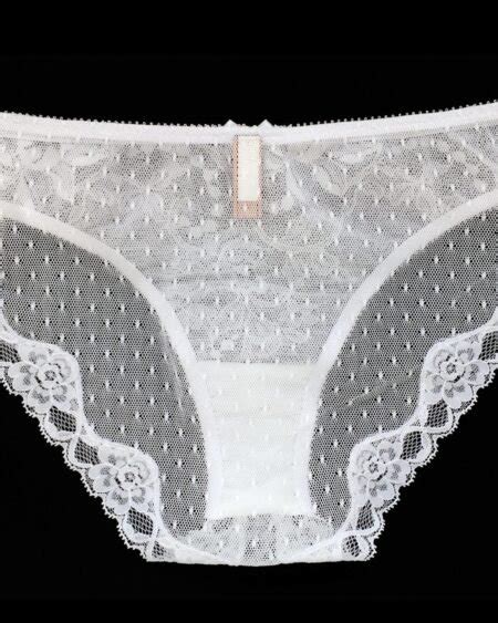 Silk Panties In White Lace Silk Tanga Shape Marianna Giordana Paris