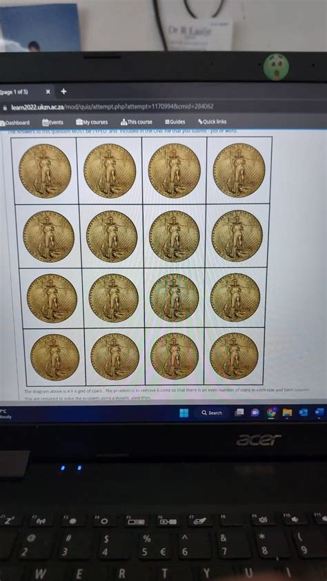 Solved The Diagram Above Is 4 X 4 Grid Of Coins The