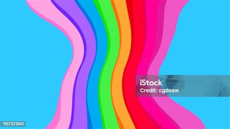 배경에 대한 파란색 색상과 무지개 파도 추상 적 색파 선 벽지 무지개 곡선 멀티 컬러 줄무늬 그래픽 디자인무지개 아트 라인 색상 멀티 컬러 현대 아트 라인 스타일 가리기에
