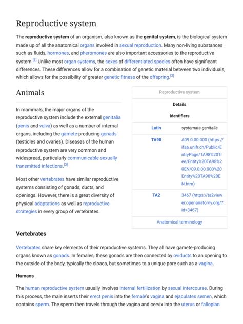 Reproductive System Wikipedia Pdf Reproductive System Sex