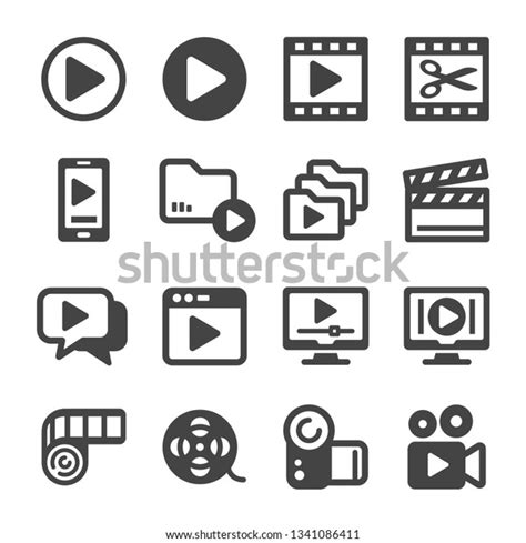 Video Icon Setvector Illustration Stock Vector Royalty Free