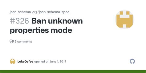 Ban Unknown Properties Mode Issue Json Schema Org Json Schema Spec Github