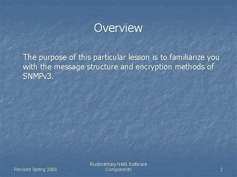 Snmpv 3 And Network Management Chapter 2 Network