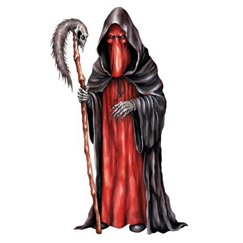 Premium Ai Image A Close Up Of A Person In A Red Robe Holding A Scythe Generative Ai