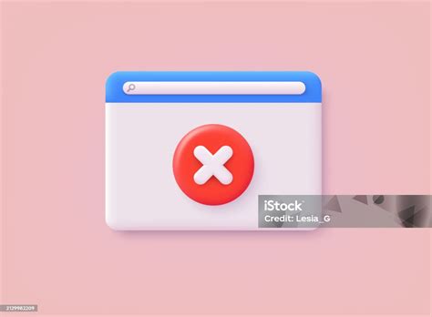 빨간색 X 십자 기호가 있는 거부 웹 페이지입니다 부정적인 결과 취소 오류 및 거부 개념 3d 웹 벡터 일러스트레이션 검사